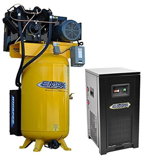 10 HP Quiet Air Compressor Package with 58 CFM Air Dryer, 1-Phase, 80 ...