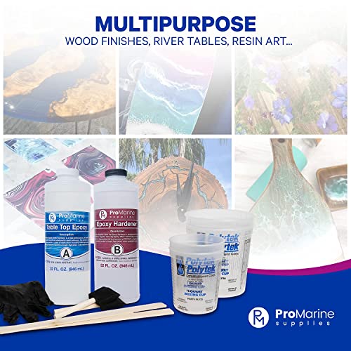 Promise Epoxy - Crystal Clear Table Top Epoxy Resin (64-Ounce Kit) | 2 ...
