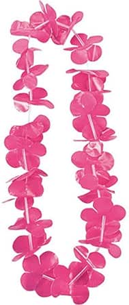 Amazon.com: Set of 12 HOT Pink Flower Plastic Leis 36" One Dozen ...