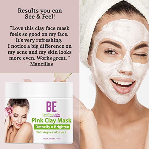 Brazilian Belle's Australian Pink Clay Mask for Deep Pore Cleansing | Purifying Facial with ...