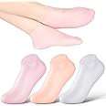 Amazon.com : SATINIOR Silicone Socks 3 Pairs Latex Gel Aloe Heel Anti ...