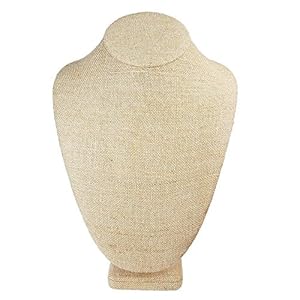 Amazon.com: Ikee Design Linen Jewelry Necklace Display Bust 7 1/2"W x 5 ...