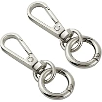 Metal Carabiner Clips 2-Set Gold Key Chain Rings With Swivel Clasps ...