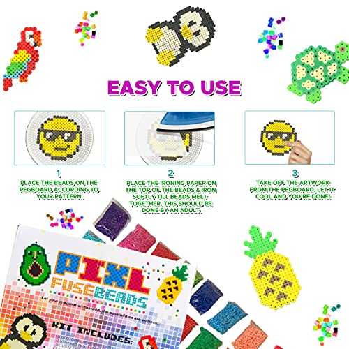100,000 Fuse Beads - Fuse Bead Kit Includes 46 Colors, 4 Square ...