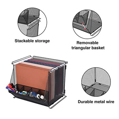 Stackable File Box With a Triangular Metal Basket, Organizer Racks ...