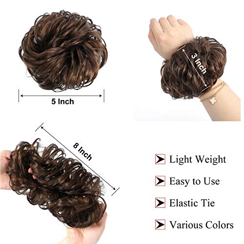 Alinyasha Messy Bun Hair Piece Messy Curly Hair Thick Updo Scrunchies ...