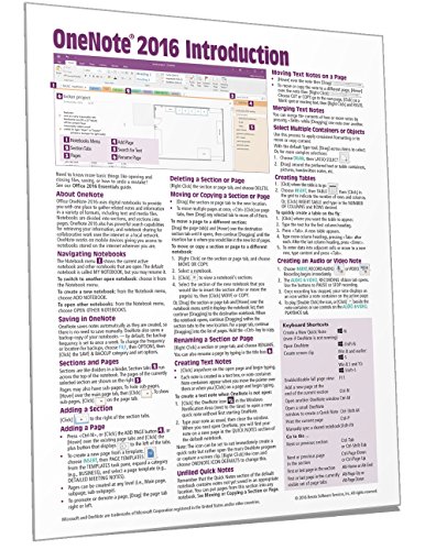 OneNote 2016 Introduction Quick Reference Guide - Windows Version ...