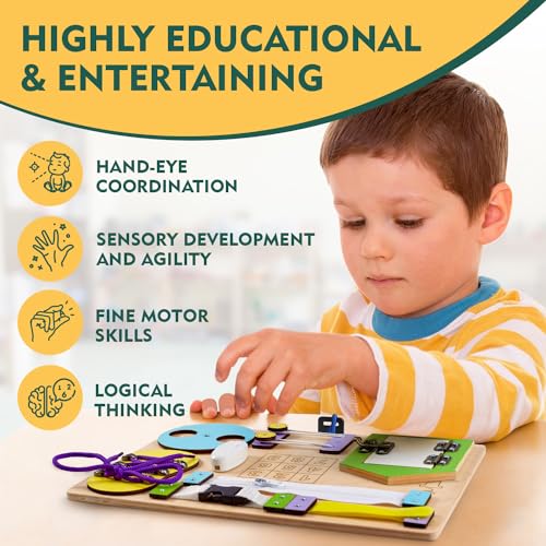 Timo Toys Highly Educational Montessori Busy Board for Toddlers - Learn ...