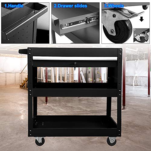 Oversized Tool Cart, Rolling Tool Cart, Mechanical Tool Storage Cart, 4 ...