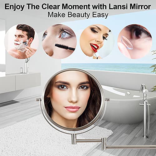 Lansi 10x Magnifying Wall Mounted Magnifying Mirror Finished Satin ...
