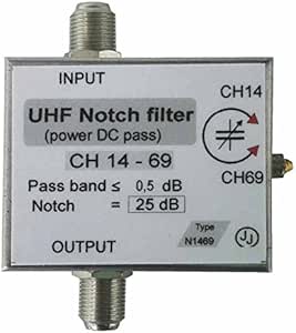 Tunable UHF notch filter , tunable notch filter CH14 - 69 with F or ...