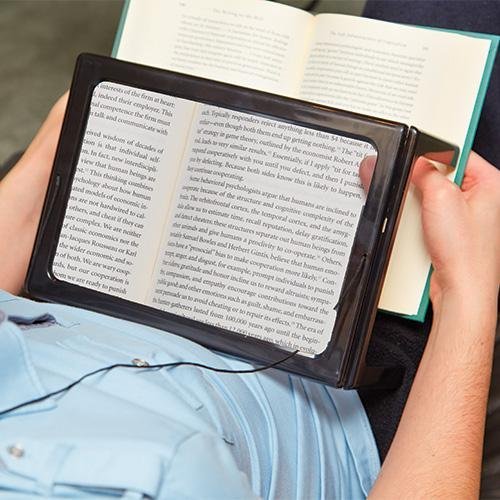 MagniPros Hands free Full Page Magnifier For Reading With 4 LED Lights