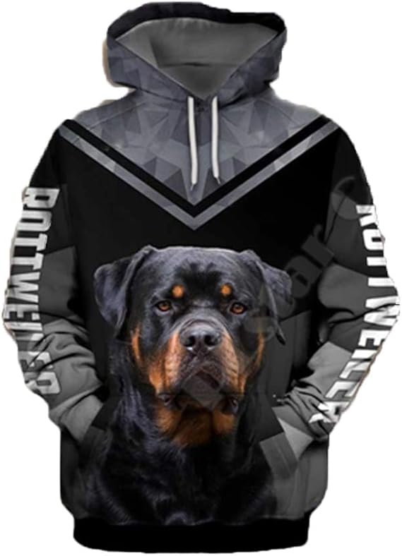 Schutzhuly Sudaderas con Capucha con Estampado 3D de Perro Rottweiler ...