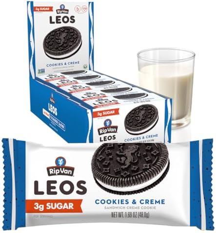Rip Van Wafels LEOs - Cookies and Cream Sandwich Cookies - Low Sugar ...