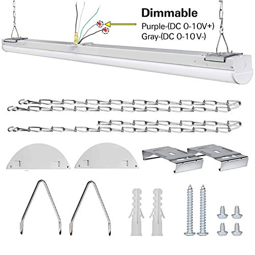 4FT LED Shop Light, 40W 5200LM Linkable LED Linear Ceiling Light Fixtures for Garage,Workshop ...