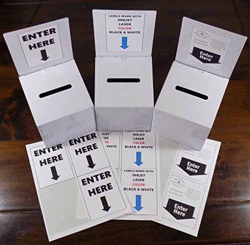 10 Pack Ballot Boxes Medium Size Cardboard Glossy White With Blank ...