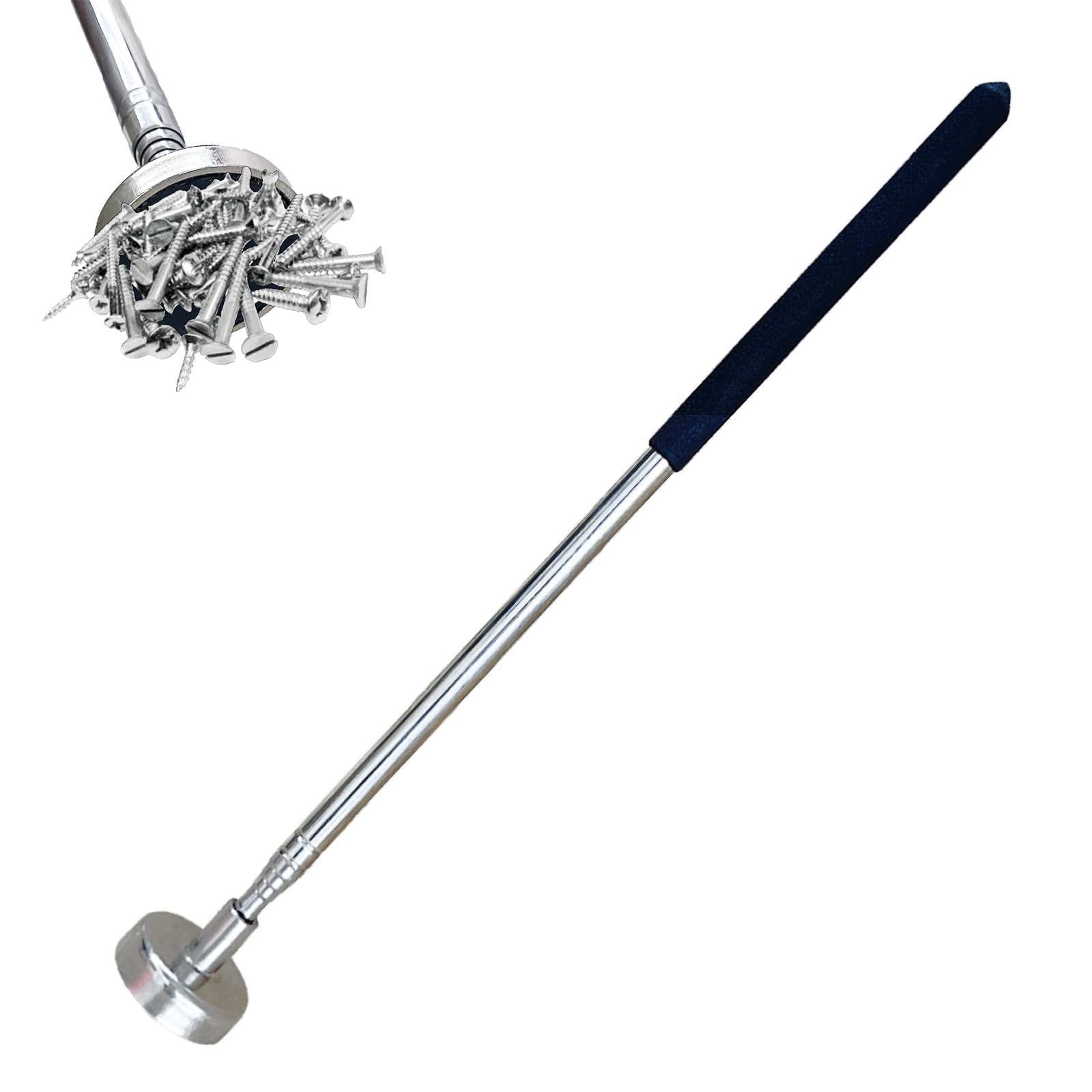 NEOCLICK Telescoping Magnetic Sweeper Pickup Tool, 40” Extendable ...