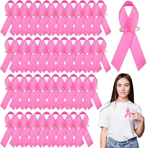Legigo 100 Pcs Pink Ribbon Pins- Breast Cancer Awareness Lapel Pins, Breast Cancer Ribbon Pin ...