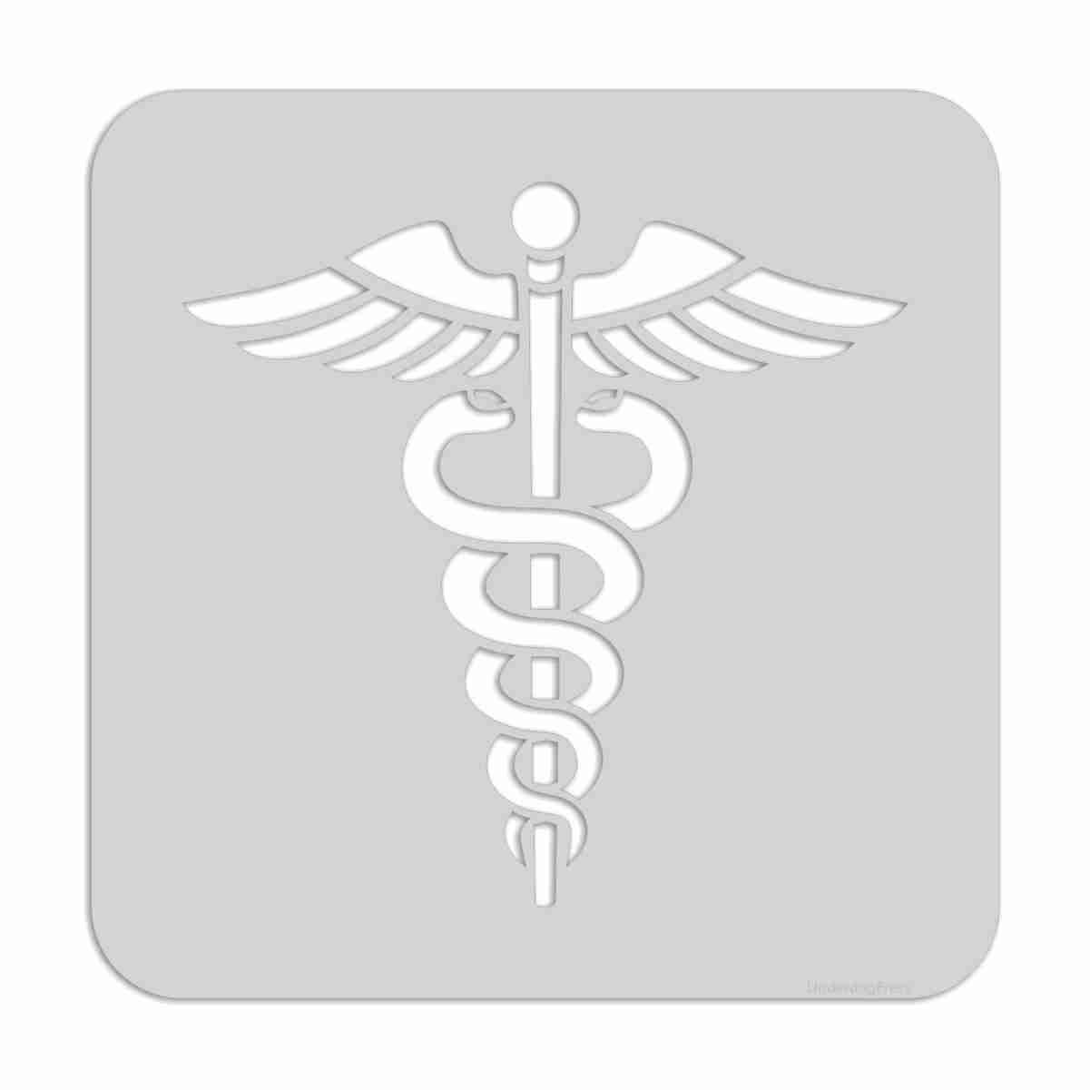 Amazon.com: Stencil- Caduceus Medical Symbol, 4x4 Inch Image on 5x5 ...