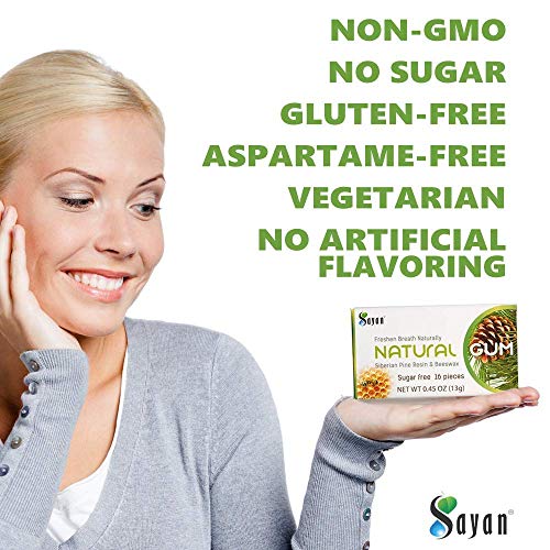 Sayan Sugar Free All Natural Gum, Siberian Pine Tree Resin and Beeswax ...