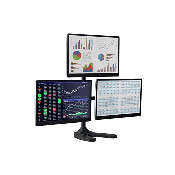 Buy Mount-It! Triple Monitor Stand In 2+1 Pyramid Configuration, Heavy ...