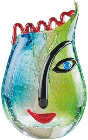 GILDE GLAS art Design-Vase - Decorative Object Handmade Glass H 28 cm ...
