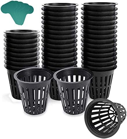 50 Pack Net Pots,4 Inch Nursery Pots Heavy Duty Net Cups with 50 Pcs ...