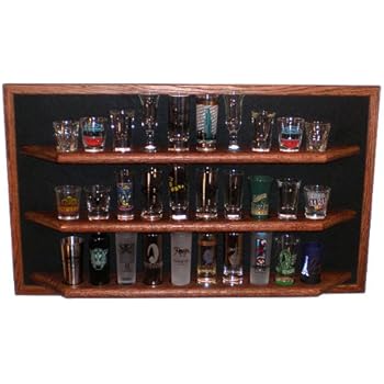 Amazon.com: 30 Shot Glass/Shooter Display Case - Open Face Rack Cabinet ...