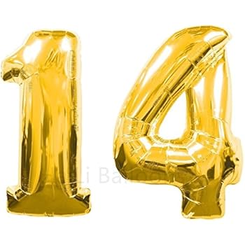 Amazon.com: ZiYan 40inch Red Number 14 Balloon Party Festival ...