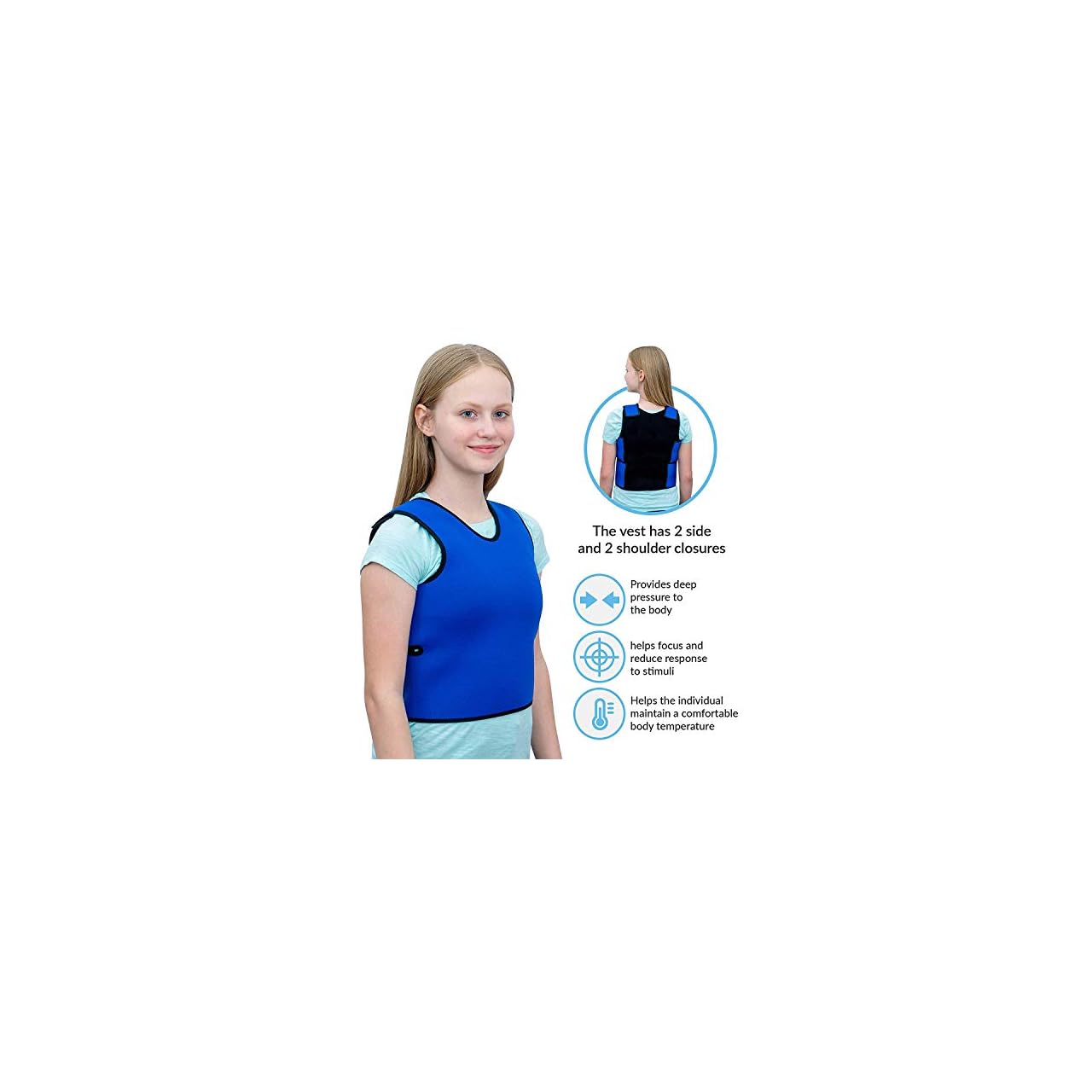 Sensory Vest for Children Kids, Sensory Compression Vest Kids Deep ...