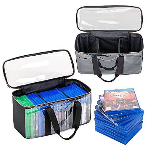 Trunab Game Disc Storage Case Hold Up to 24 Discs, Portable Bag Gaming ...
