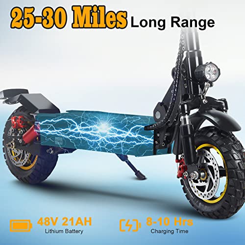 Electric Scooter with 1000W Motor Plus 48V 13AH Battery for 28 MPH & 30 ...
