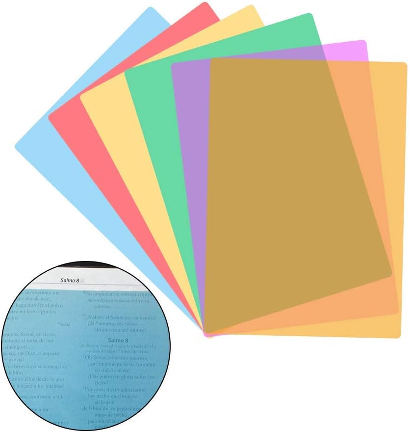 UOWAN 6 PCS A4 Dyslexia Overlay Ruler, Original Plain Window Reading ...