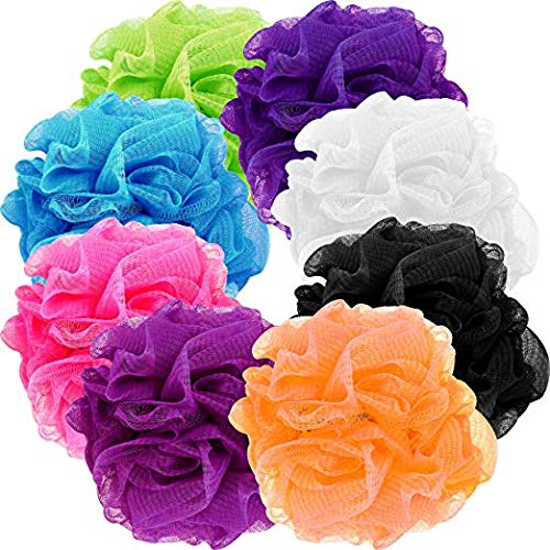 Loofah Mesh Bath Shower Sponges I (8-Pack) Multi-Color Bath Sponges for ...