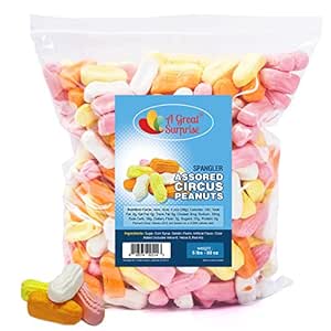 Amazon.com : Marshmallow Circus Peanuts - Spangler Circus Peanuts Candy ...