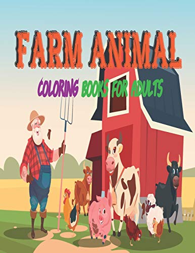 Farm Animals Adult Coloring Book: 8.5x11 Inch Stress Relieving 50 ...