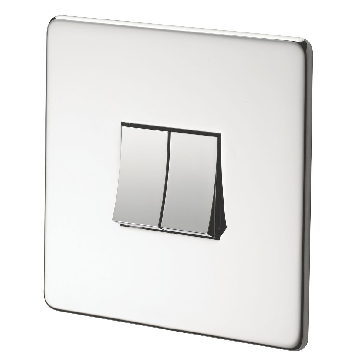 Crabtree 10AX Switch Polished Chrome Flat Plate 2-Gang 2-Way: Amazon.co ...