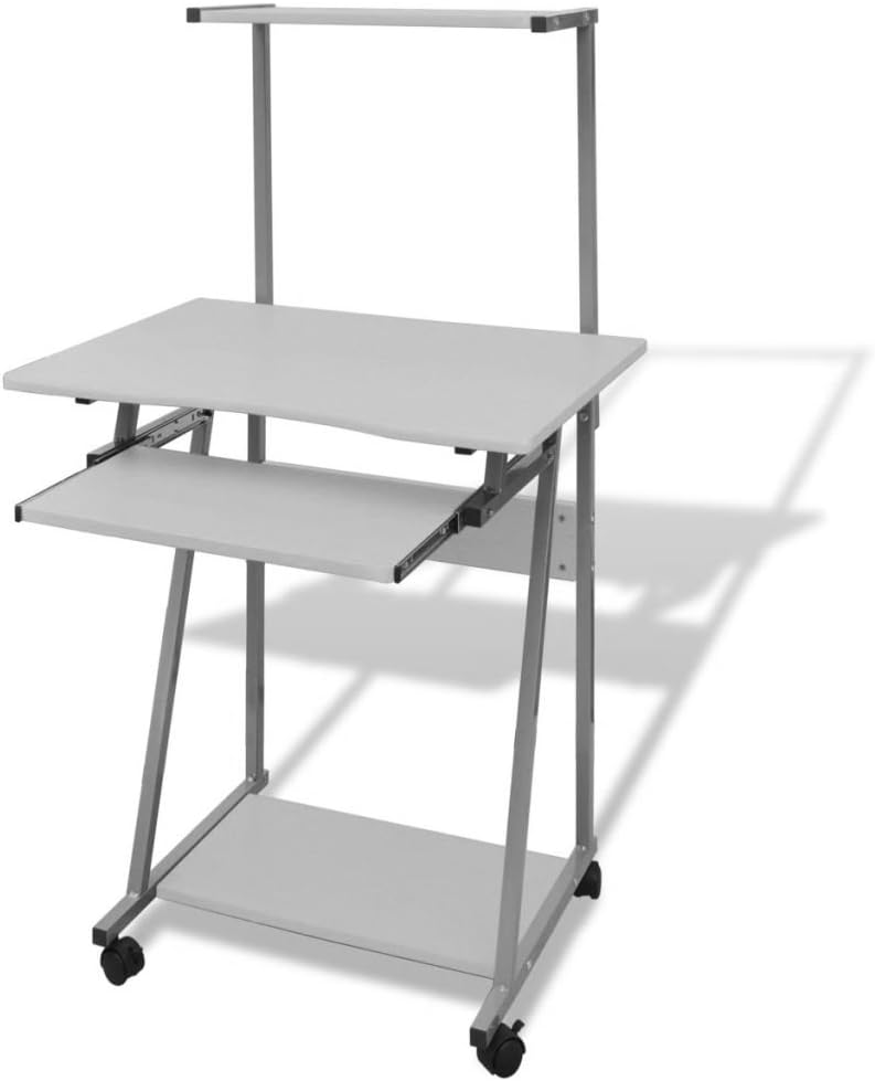 Amazon.com: vidaXL 3 Tier Computer Desk with Pull-Out Keyboard Tray ...