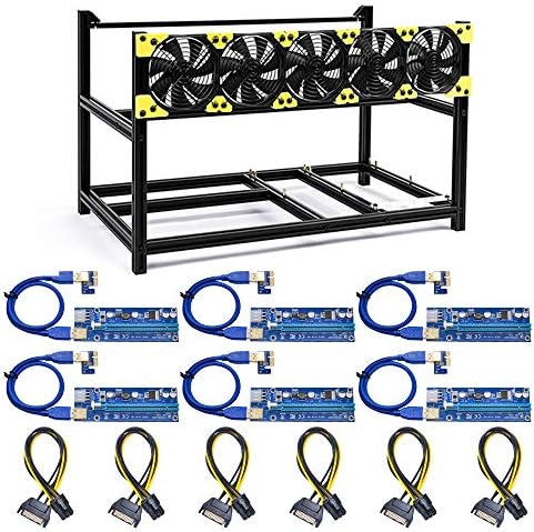 Mining Rig Frame, 6 GPU Steel Open Air Miner Mining Frame Rig Case for ...