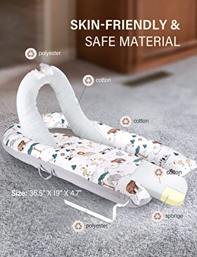 Yoocaa Baby Lounger - Soft 100% Cotton & Fiberfill Breathable Newborn ...