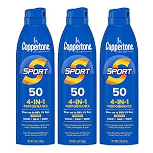 Amazon.com: Coppertone SPORT Sunscreen Spray SPF 50, Water Resistant ...