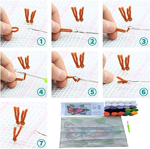 Latch Hook Kits, Pillow Making Crafts Kit with Preprinted Canvas for ...