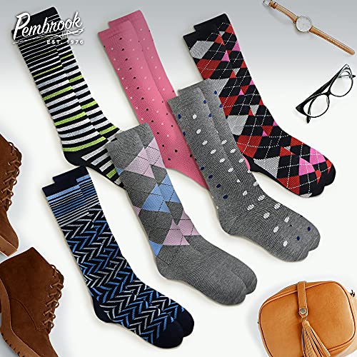 Pembrook Womens Compression Socks 6 Pack | 8-15 mmHg Graduated Support ...