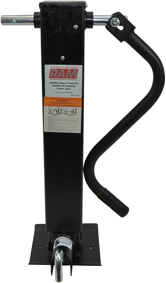 RAM TJD-12000SP-F Black 12, 000lb Trailer Jack with Side Handle, 1 (Non ...