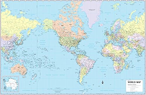 Cool Owl Maps World Wall Map, United States Center Political (36"x24 ...