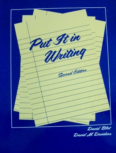 Put It in Writing: Writing Activities for Students of Esl: Davidson ...