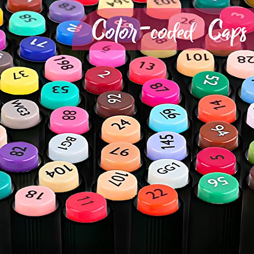 Taotree 101 Colors Alcohol Based Markers, Dual Tips Permanent Art ...