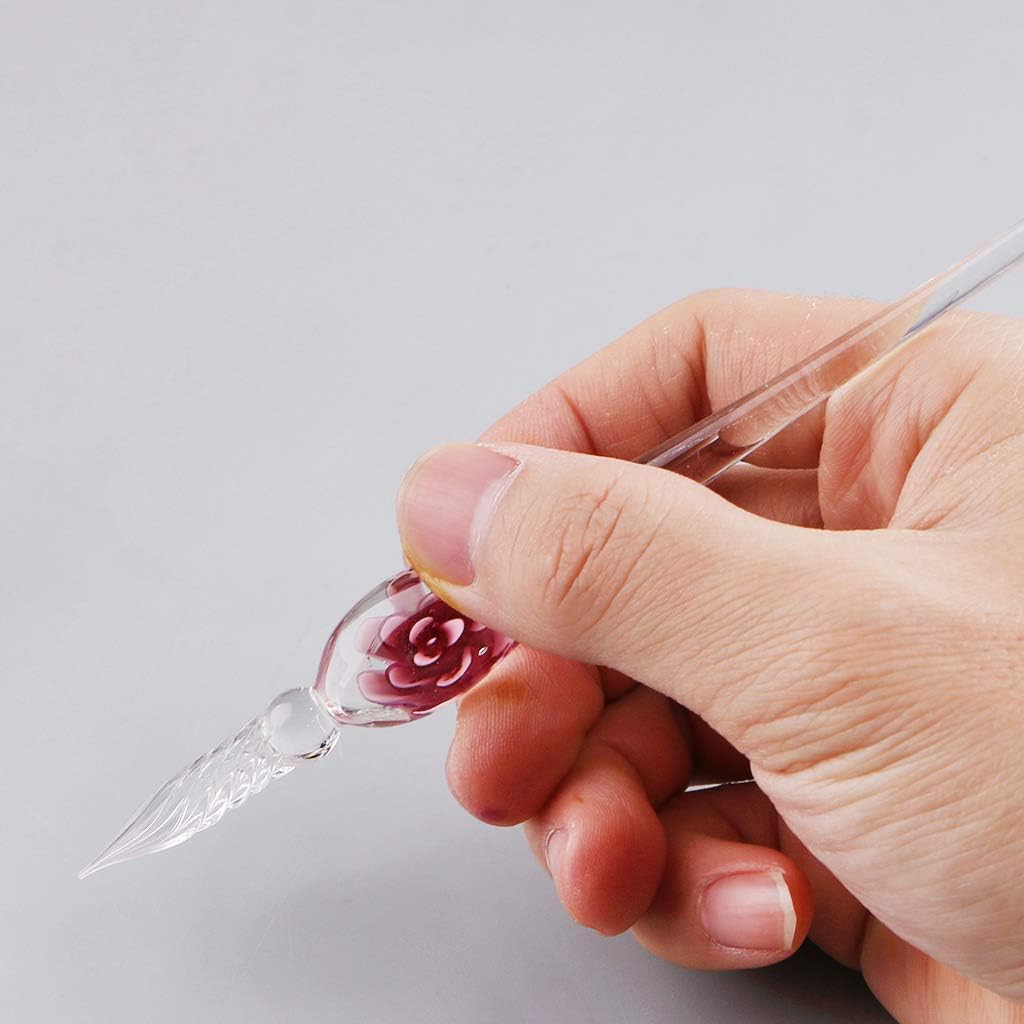 JUANLIAN 13Pcs Set Cherry Blossom Glass Dip Pen Ink Set Dip Writing juanlian-13pcs-set-cherry-blossom-glass-dip-pen-ink-set-dip-writing