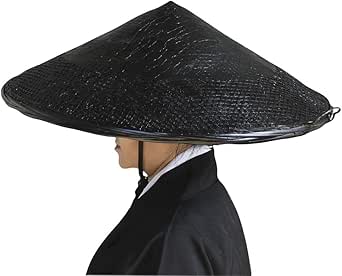 Amazon.com: Samurai Hat Black Japanese Hat Bamboo Hat Cosplay Asian ...