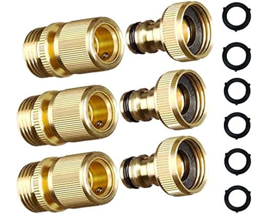 MAXFLO Garden Hose Quick Connect Garden Hose Fittings [3 Pack] Solid ...